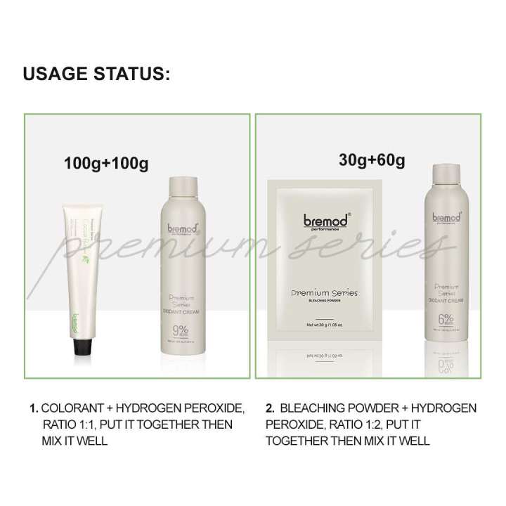 Bremod Premium 100ml Oxidizer Hydrox Oxidizing Cream Hair Color Dye ...