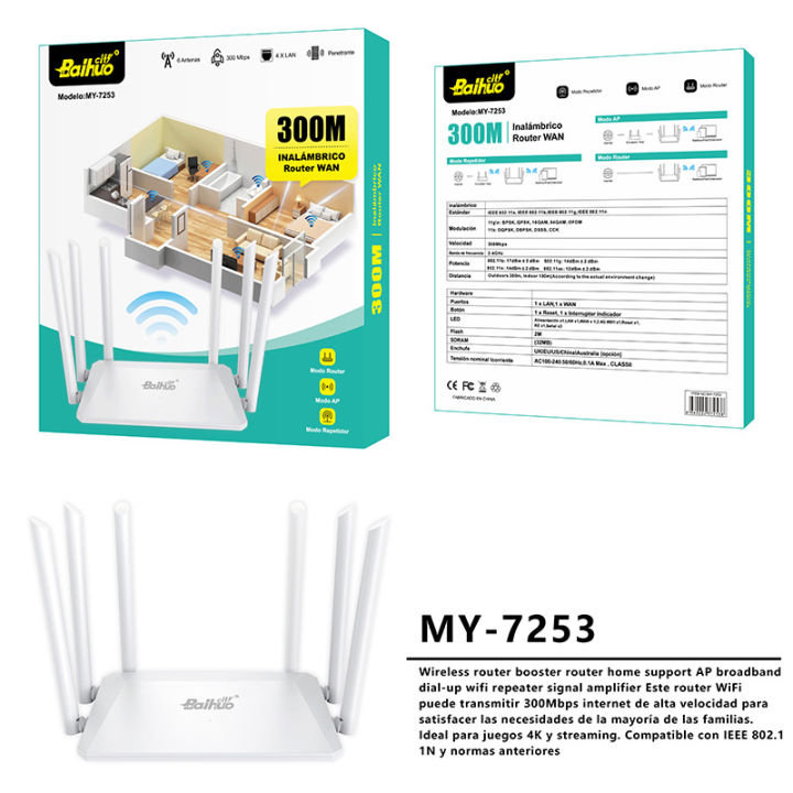 BAIHUO CITY Dual band Wireless 5G Network WiFi Router 300 Mbps High ...