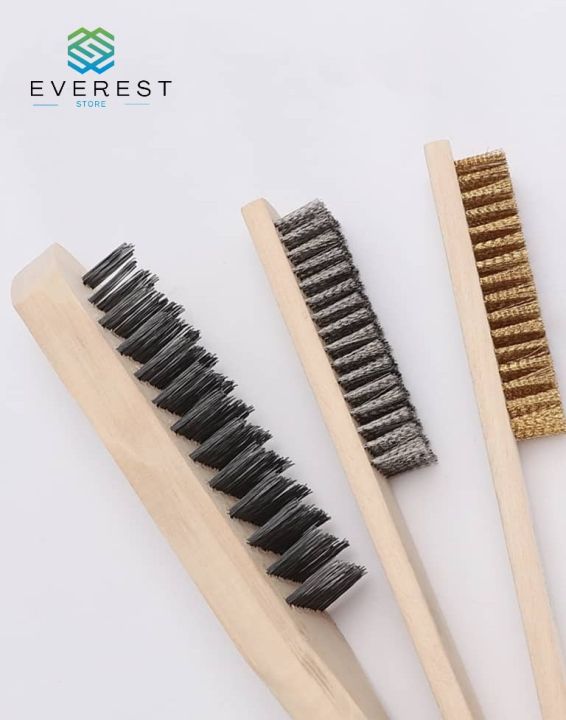 Steel Brush Wood Handle Copper Wire Brush Pvc Handle | Lazada PH