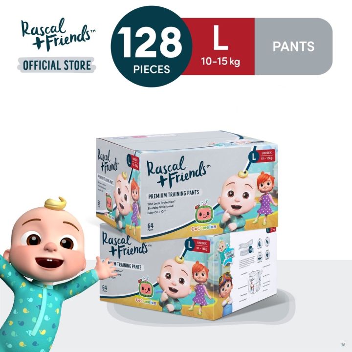 Rascal Friends Cocomelon Diaper Pants Box of 2 - Large 128 Pads | Lazada PH