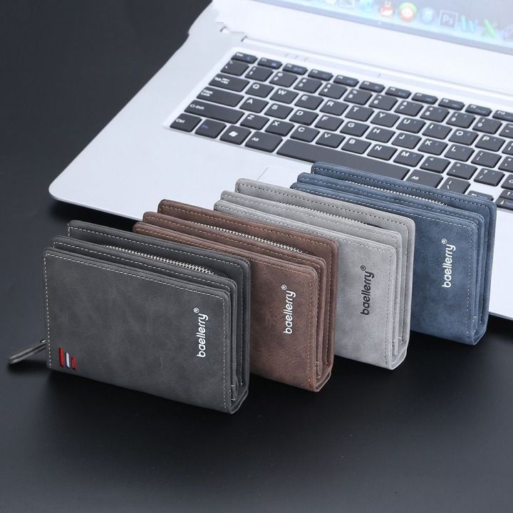 GDGDG Màu trơn Ví ngắn nam Không thấm nước Đa vị trí Ví gấp 2 lần Di ...