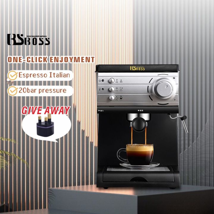BSboss Coffee Maker Machine 20 Bar Pressure Pump Driven Espresso | Lazada