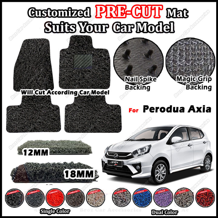 For Perodua Axia Carpet 12MM 18MM Magic Grip Nail Spike Customized PRE ...