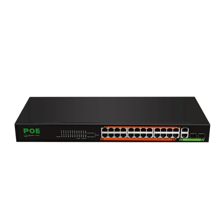 24 Port Managed POE Switch With 2 Gigabit Uplink 2 SFP Port Network ...
