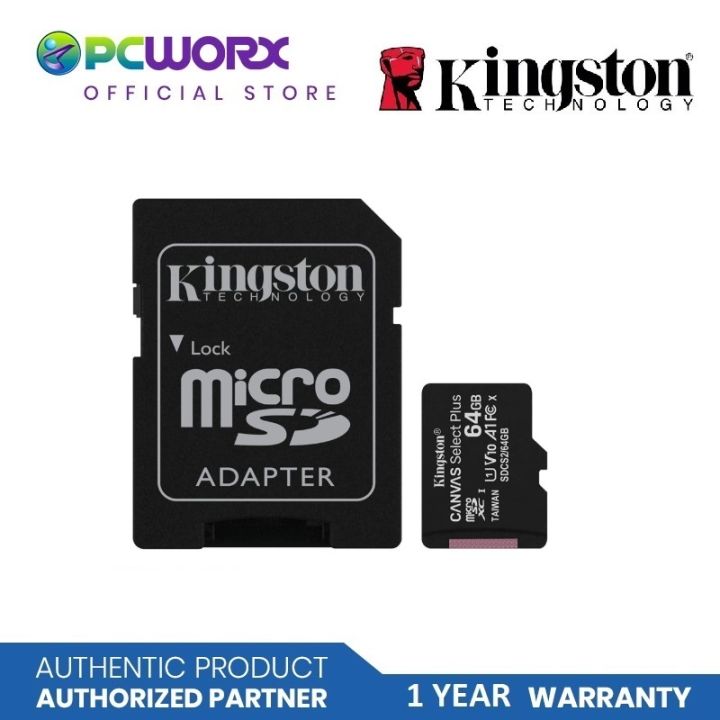 Kingston SDCS2/64GB Micro SD Class 10 Kingston 64GB Memory Card ...