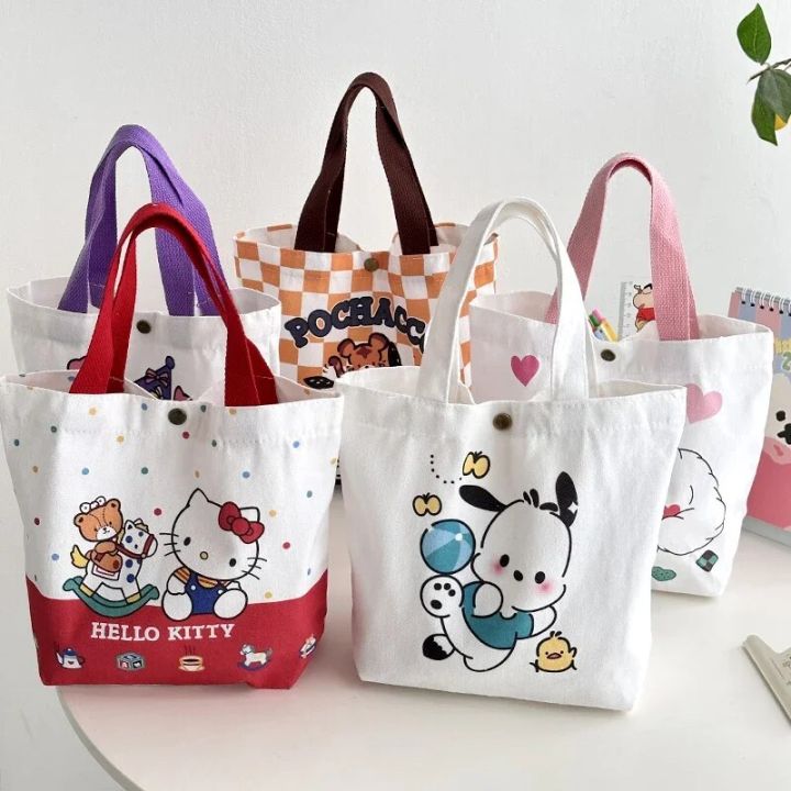 Canvas Shoulder Tote Bags for Women Girls Sanrio Hello Kitty Designer ...