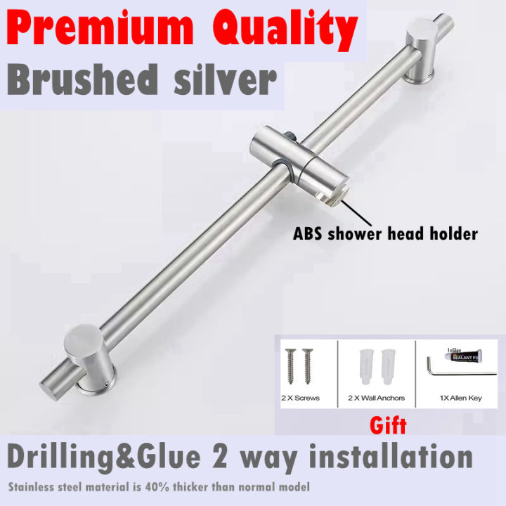 304 Stainless Steel Shower Slide Bar Rotatable Adjustable Sliding Rail ...