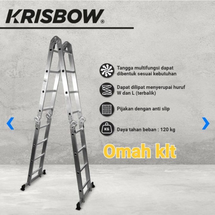 Tangga lipat alumunium KRISBOW multipurpose 4.4m by krisbow | Lazada ...