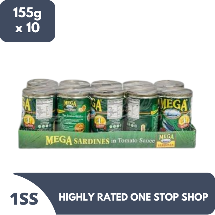 Mega Sardines in Tomato Sauce 155g x 10 | Lazada PH
