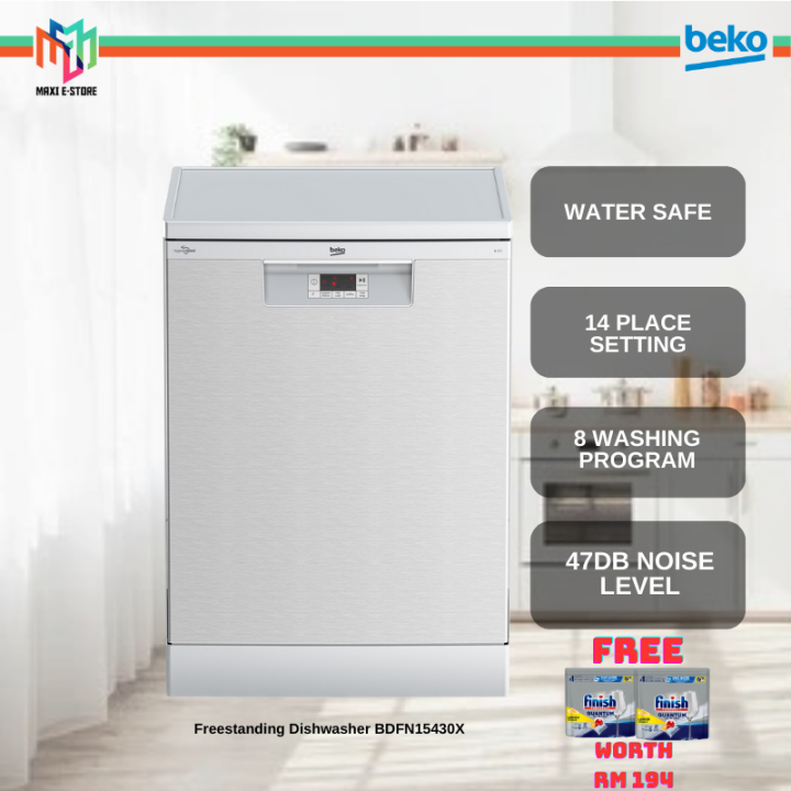 Beko BDFN15430X Freestanding Dishwasher with 14 place settings 60cm ...