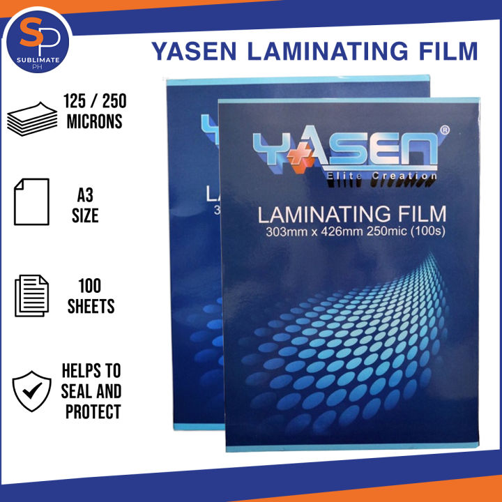 Yasen Laminating Film A3 Size 125 Microns (100pcs) / 250 Microns (50pcs ...