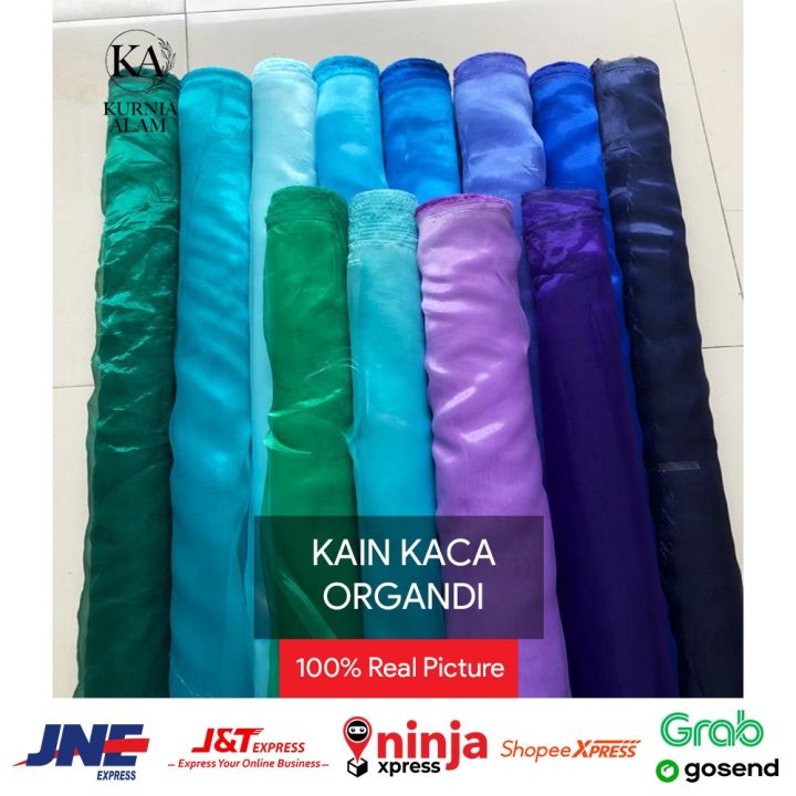 Kain Organdi Kain Kaca ROLL Gulungan Lebar 150 cm Bahan Dekorasi Gaun ...