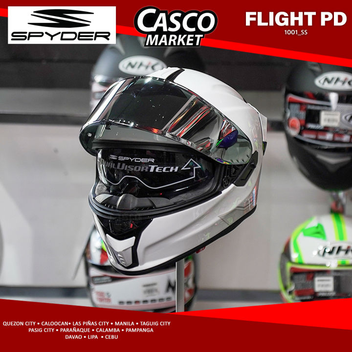 SPYDER FLIGHT FG P-D FULL FACE DUAL VISOR WITH EXTRA LENS MOTORCYCLE ...