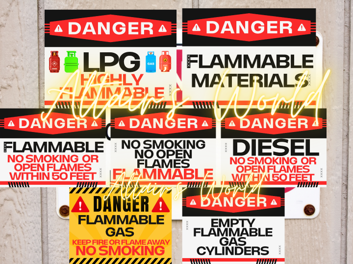 SAFETY SIGNAGE: FLAMMABLE GAS / MATERIALS / LPG SIGNAGE / LPG WARNING ...