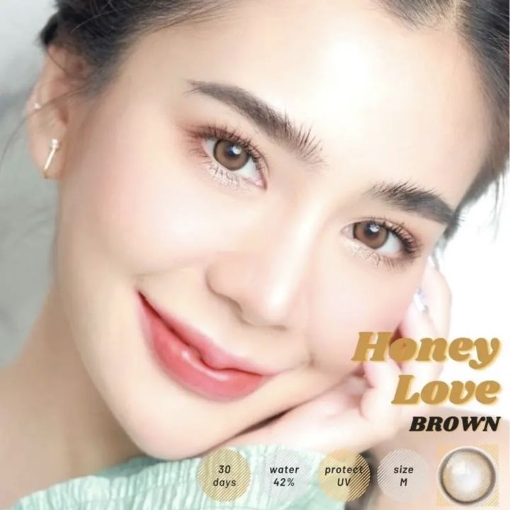 คอนแทคเลนส์ honey love ลายสวย | Lazada.co.th