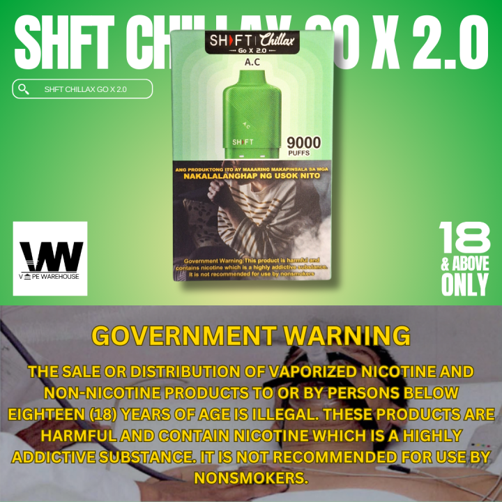 SHFT CHILLAX GO X 2.0 9000 PUFFS (Battery Is Sold Separately) | Lazada PH