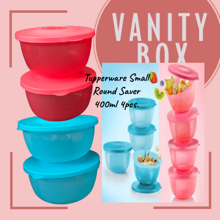 Vanity Box Tupperware 4-PC SMALL ROUND SAVER 400ml | Lazada PH