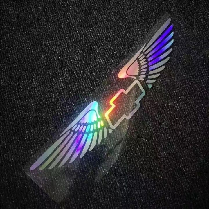 Car modification colorful laser stickers angel wings reflective car ...