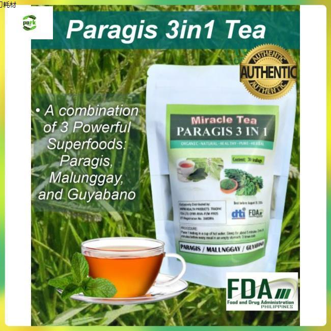 tea PARAGIS 3IN1 MIRACLE TEA with MALUNGGAY GUYABANO 30teabags♕ | Lazada PH