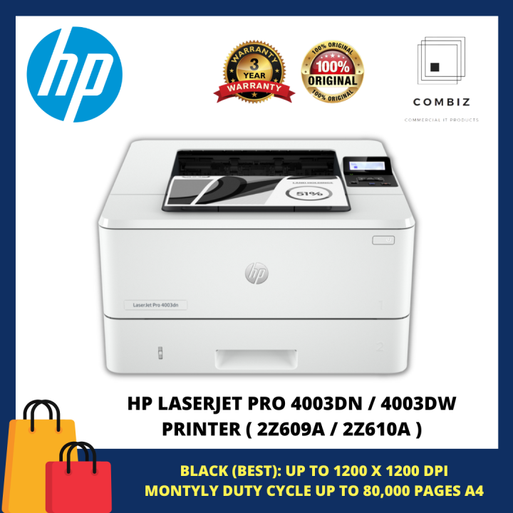 HP LASERJET PRO 4003DN / 4003DW PRINTER ( P/N: 2Z609A / 2Z610A ...
