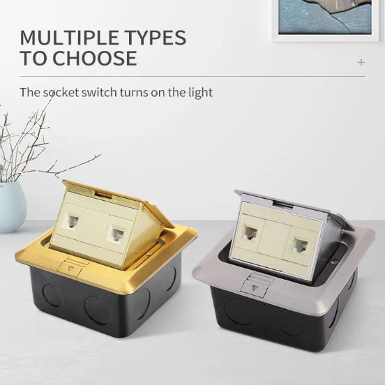 Aluminum Pop Up Floor Socket 2 Port Rj45 Duplex Access Floor Socket ...