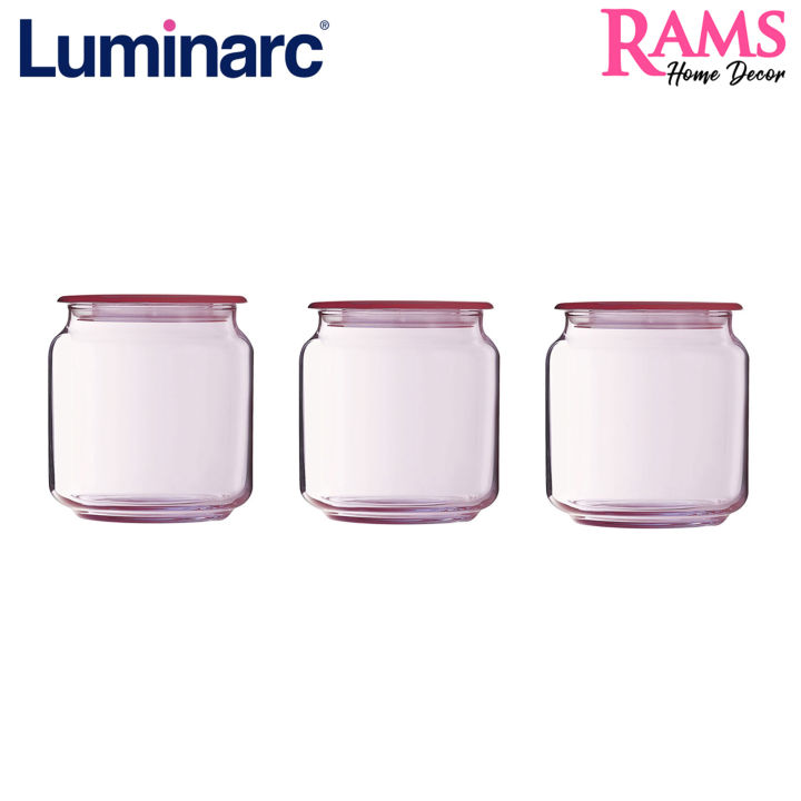 Luminarc 3 Pcs 500ML Rondo Jar Set / Airtight Glass Canister Set ...