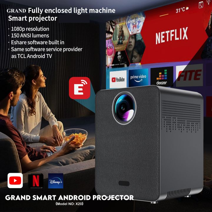 Grand X20 Premium Smart Projector Android 9.0 WIFI & Bluetooth Ready ...