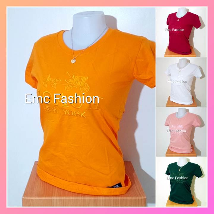 COA0625 Emc Fashion Ladies Cut Overrun T-Shirt For Women Embroidered ...