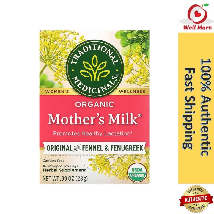 Traditional Medicinals Organic Mother's Milk Tea Supplement, 16 Tea ...