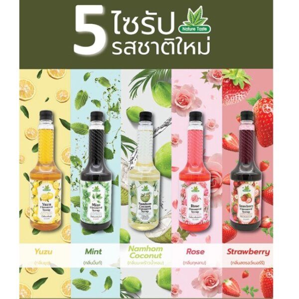 Nature Taste Flavoured Syrup น้ำเชื่อมไซรัป ตราเนเจอร์เทส 10 รสชาติ ...