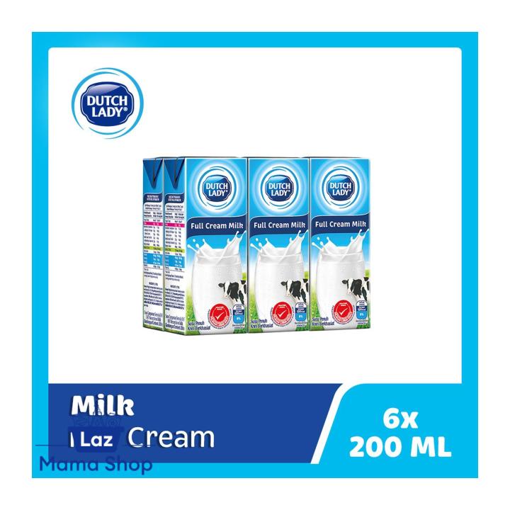Dutch Lady UHT Full Cream Milk 6 x 200ml (Laz Mama Shop) | Lazada Singapore