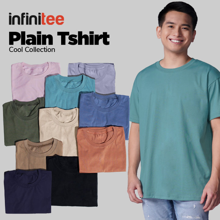 Infinitee Plain Tshirt Round Neck Cotton Shirt Cool Colors Flamingo ...