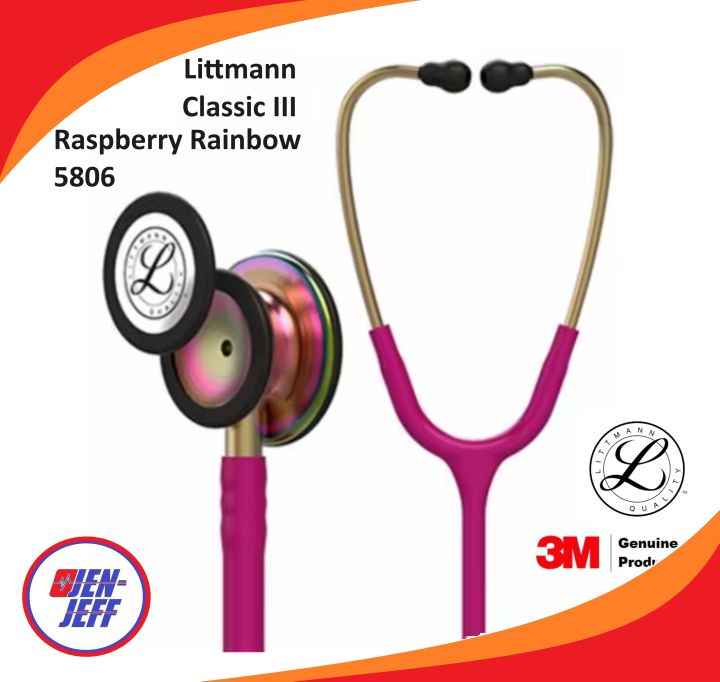 Littmann Classic III Stethoscope Rainbow Finish Raspberry Tube 5806 ...
