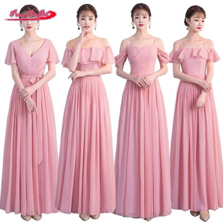 Pang DuDu Elegant Dress For Night Party Elegant Pink Bridesmaid Dress ...