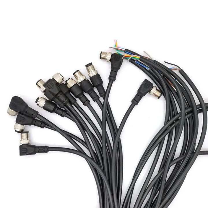 M12 Sensor Connector Cable Waterproof plug Male&Female 4 5 8Pin +2m PVC ...