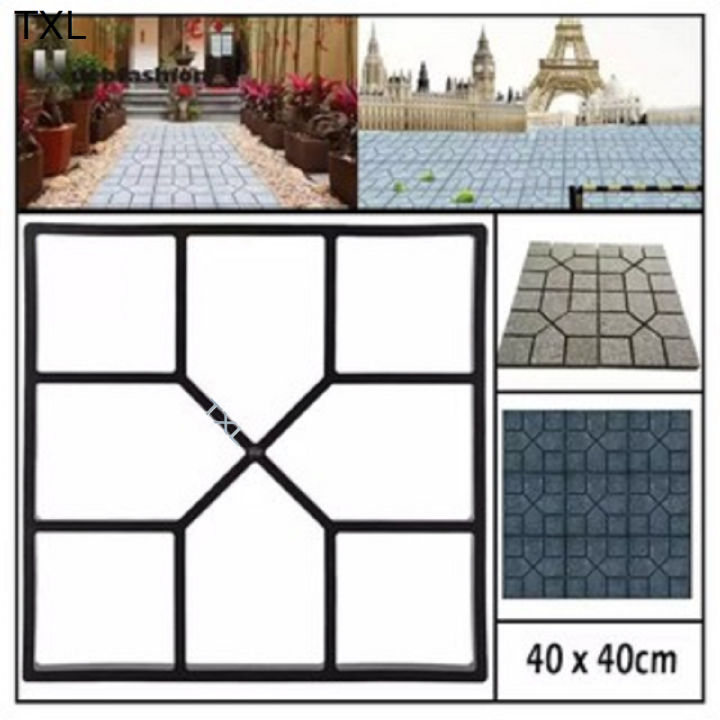 【Hexagon/Roma/Tile/Brick】Plastic Pathway Path Floor Maker Mold DIY ...