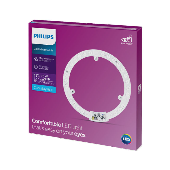 แผงไฟเพดานกลมเซ็ต LED 19.5 วัตต์ Cool Daylight PHILIPS รุ่น LED CEILING ...