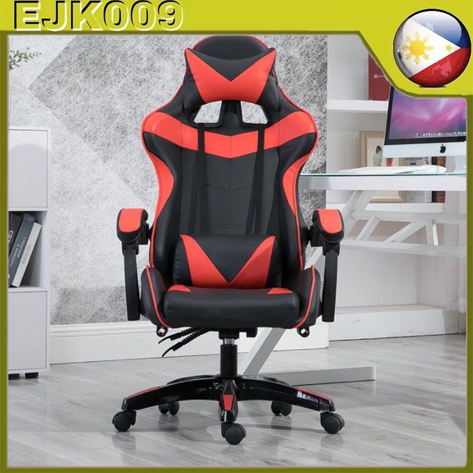 Leather Gaming Chair Ergonomic Office Computer Chair High Back Swivel ...
