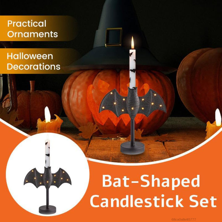 Bat-Shaped Candlestick Holders Mystery Gothic Candleholder with LED ...