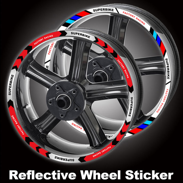 10/12/13/14/17-18 Inch Motorcycle Reflective Wheel Stickers For HONDA ...