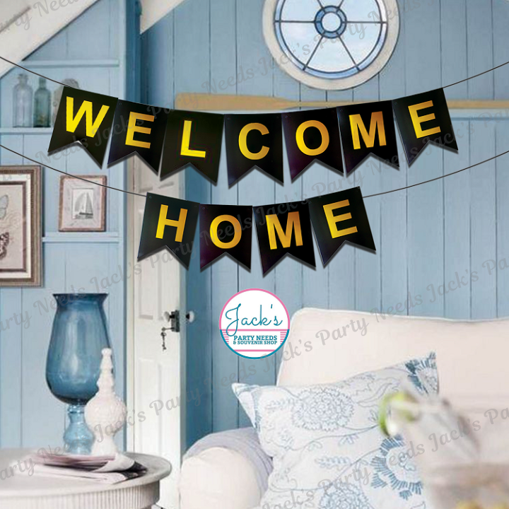 WELCOME HOME banner available colors black or white Jack's Party Needs ...