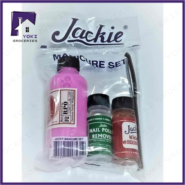 Jackie Cuticle Set Acetone, Merthiolate, Pusher, Nail File) Manicure ...