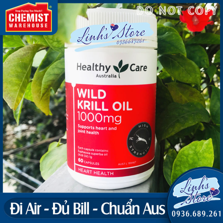 🦐 Dầu nhuyễn thể Healthy Care Wild Krill Oil 1000mg - 60 viên 💙 Chemist ...