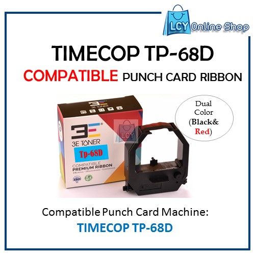 TIMECOP TP68D TP 68 Punch Card / Time Recorder Ink Ribbon Dual Color ...
