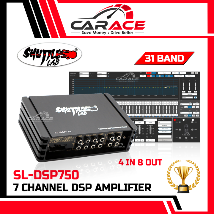 SHUTTLE LAB SL-DSP750 7 Channel DSP Amplifier Plug & Play DSP 31 Band EQ Car DSP with Amplifier ...