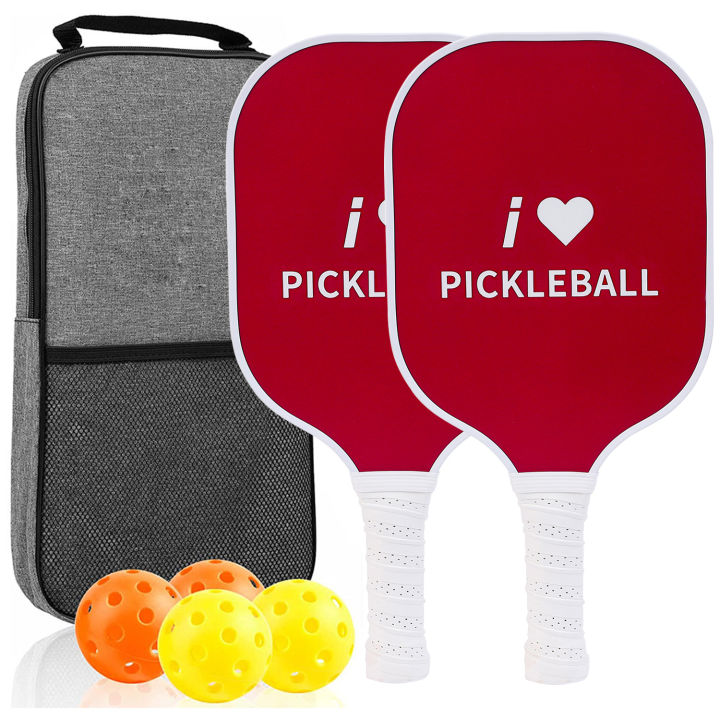 USAPA Pickleball Paddles Set of 2 rackets, Fiberglass Surface Pickle ...