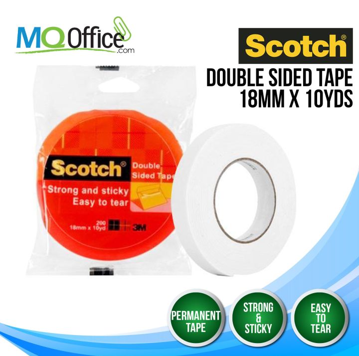 3M Scotch 200 Double Side Tissue Tape Easy Tear Senang Koyak 18mm x ...