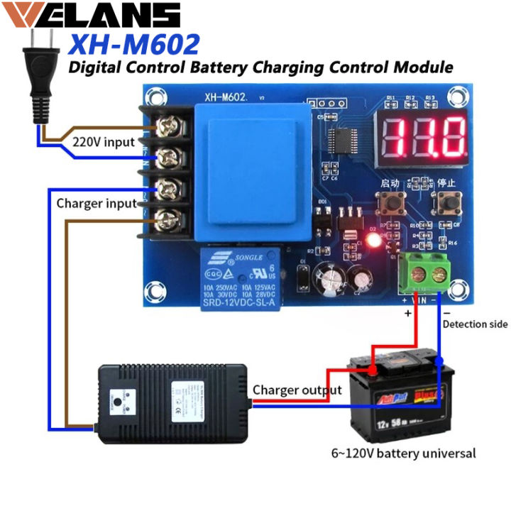 Welans XH-M602 Digital Control Battery Charging Control Module AC 220V ...