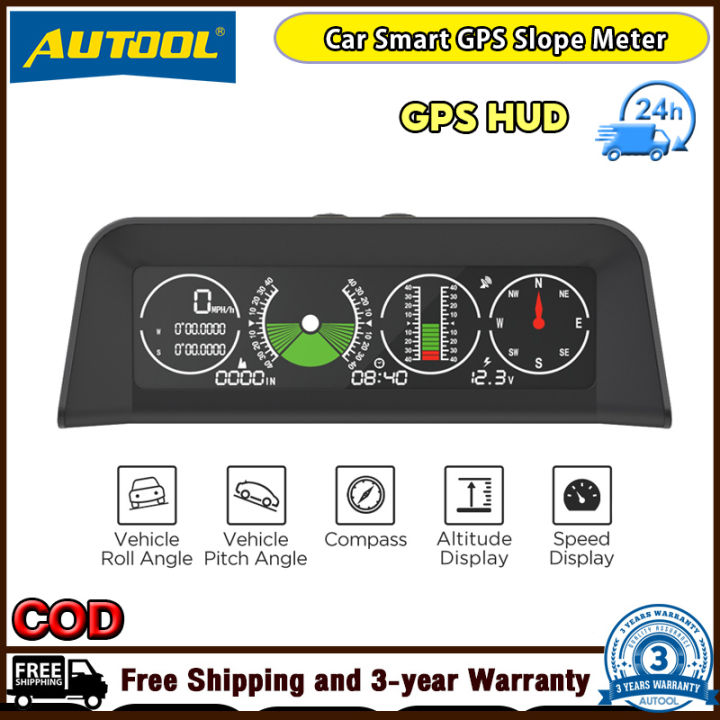 AUTOOL X90 GPS HUD ,เกจวัดความเร็วแบบไล่โทนสีสำหรับรถออฟโรด SUV เข็มทิศรถแข่งเครื่องวัดความเร็ว ...