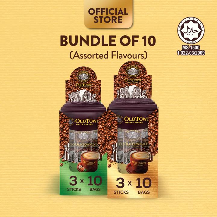 (Bundle of 10) OLDTOWN White Coffee Instant 3in1 Premix Convenient Box ...
